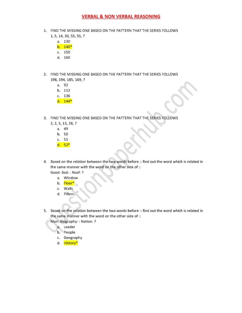 📘150+Reasoning Questions With Answers PDF Free Download | Question Paper Hub