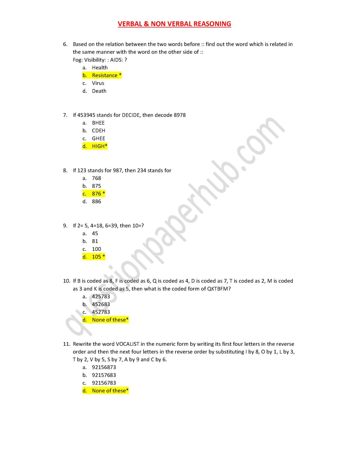 📘150+Reasoning Questions With Answers PDF Free Download | Question ...