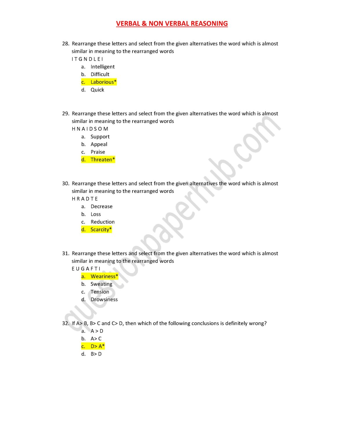 📘150+Reasoning Questions With Answers PDF Free Download | Question ...